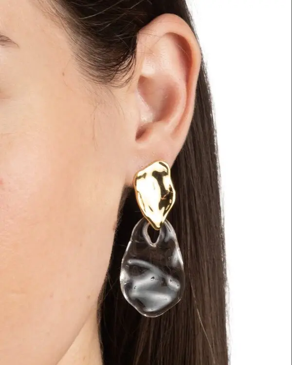 Alexis Bittar Liquid Lucite Wafer Post Earrings - Gold