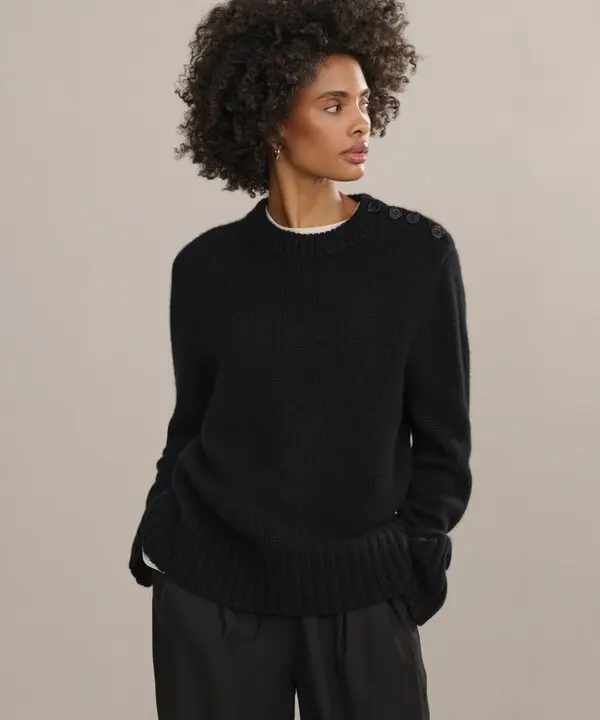 Jenni Kayne Grace Crewneck Top - Black