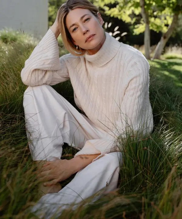 Jenni Kayne Cable Nell Turtleneck Top - Ivory