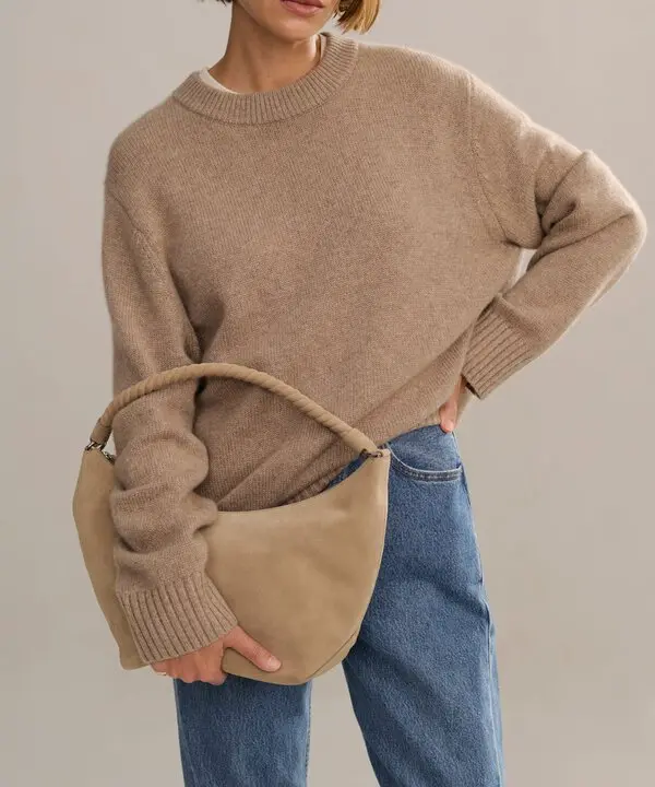 Jenni Kayne Cashmere Oversized Crewneck Top - Stone