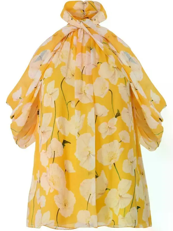 Carolina Herrera Floral-print Midi Dress - Yellow