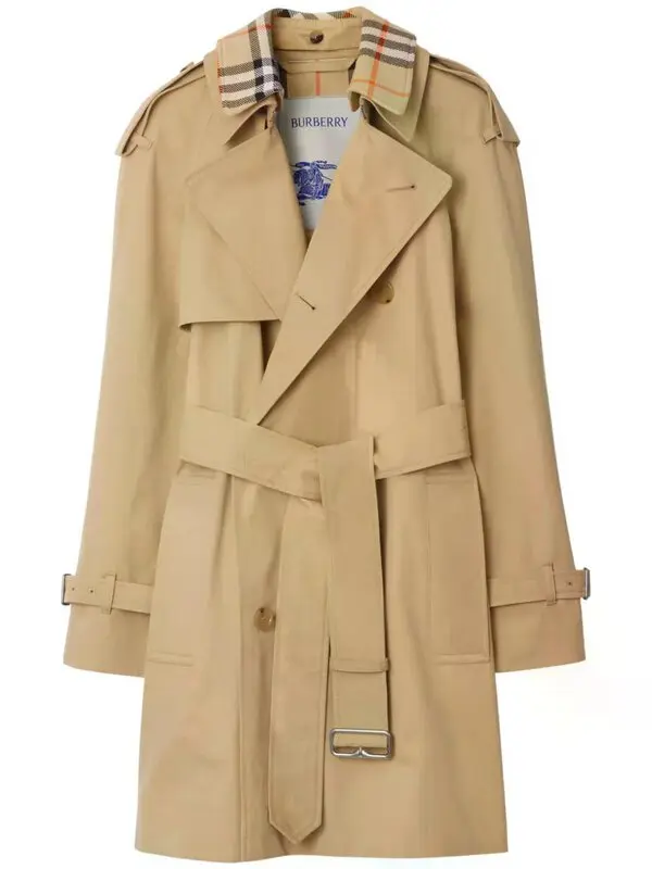 Burberry Vintage Check Cotton Trench Coat