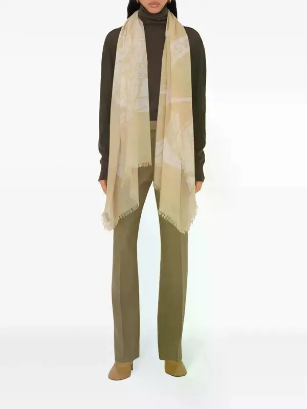 Burberry Ekd Wool Scarf - Neutrals