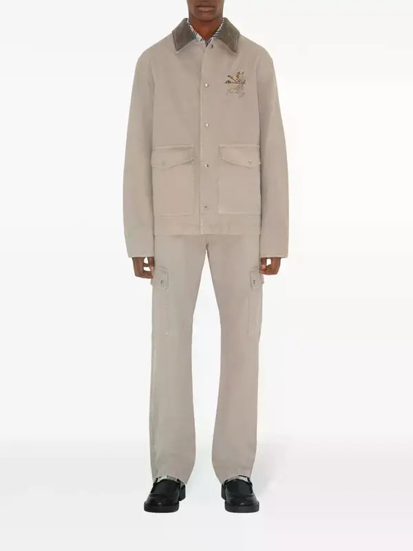 Burberry Motif-embroidered Shirt Jacket