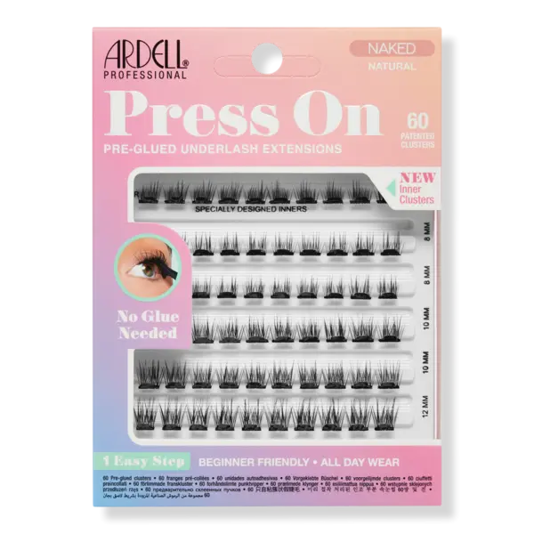 ARDELL Press On Pre-glued Underlash Extensions, Naked Natural - One-color