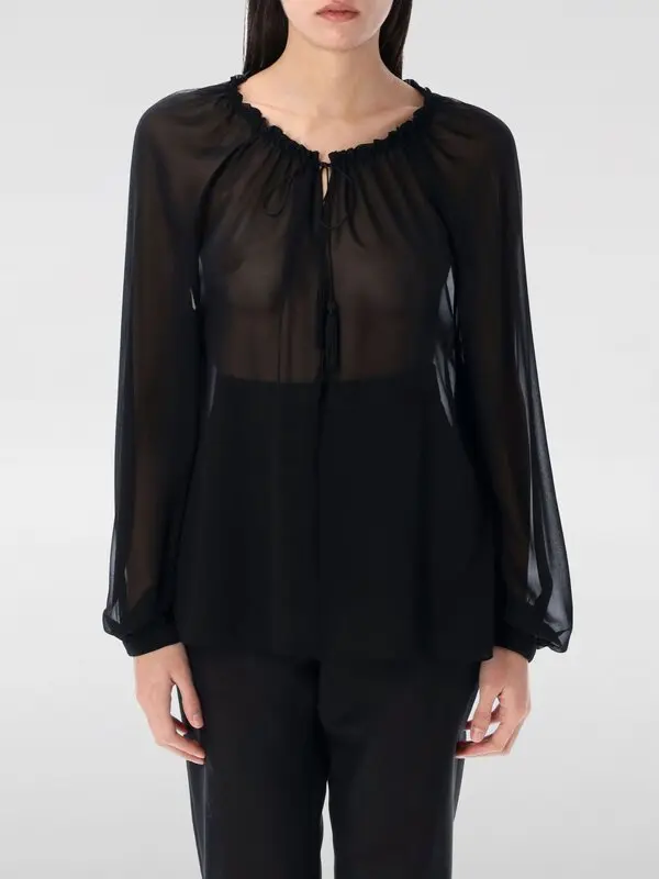 TOM FORD Sheer Blouse With Tie Detail - Black
