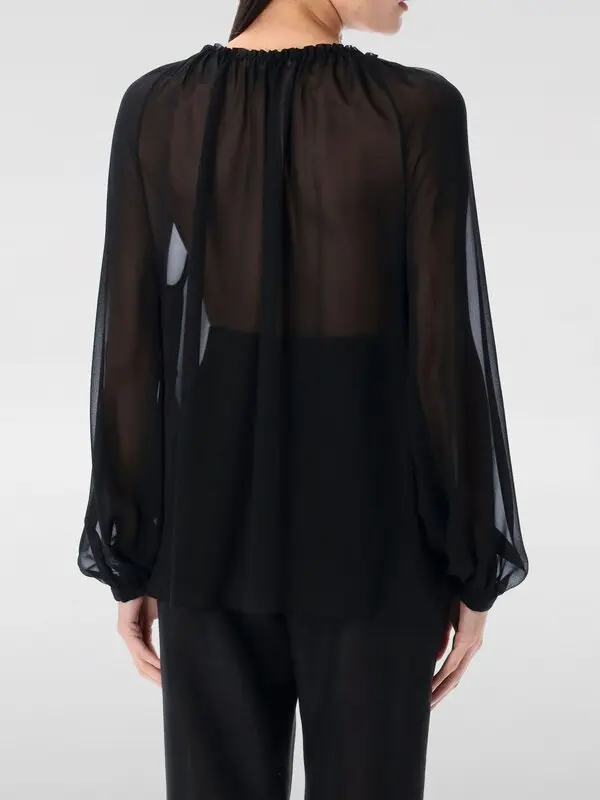 TOM FORD Sheer Blouse With Tie Detail - Black