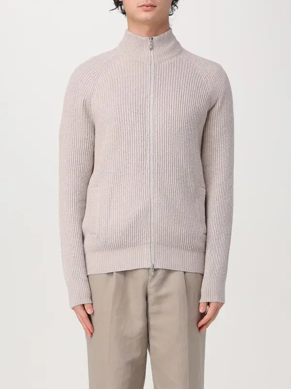 Brunello Cucinelli Zip-up Ribbed Sweater - Beige