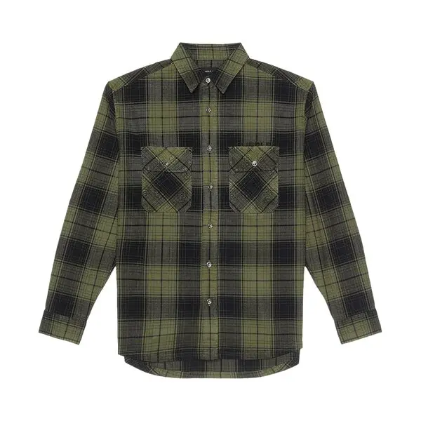 PURPLE BRAND Plaid Flannel Long-sleeve Shirt