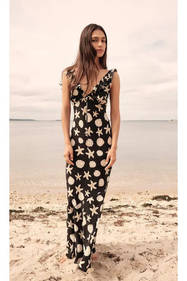 Saylor Gali Midi Dress In Natural - 40% Off | Editorialist