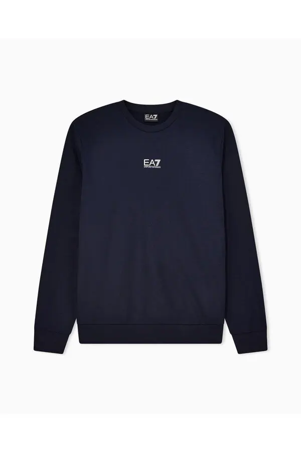 EA7 Core Identity Cotton Crew-neck Sweatshirt