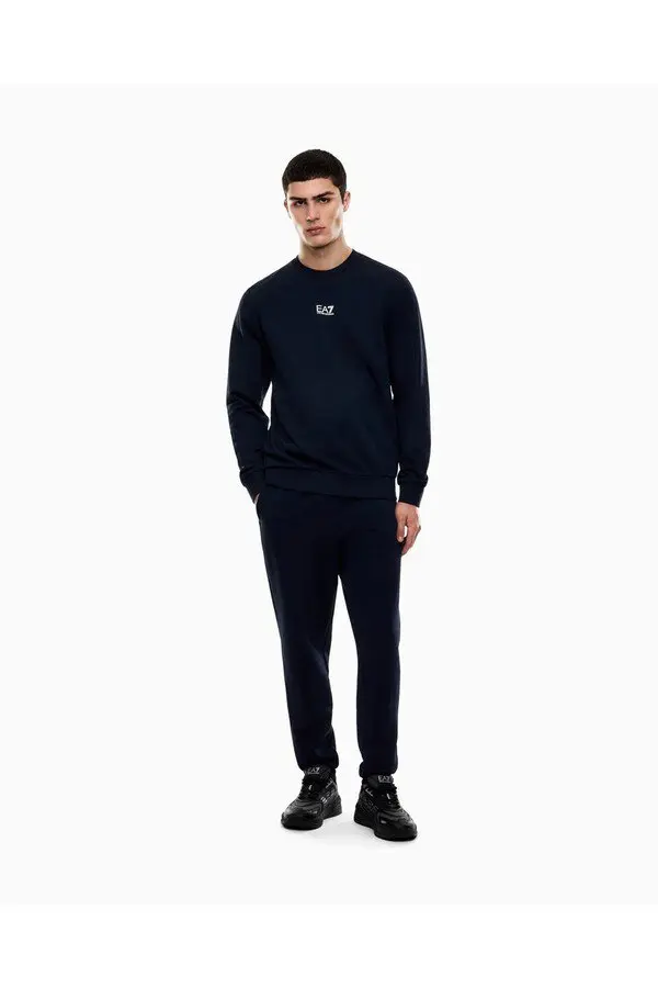 EA7 Core Identity Cotton Crew-neck Sweatshirt