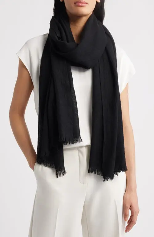 Nordstrom Textured Cashmere Scarf - Black