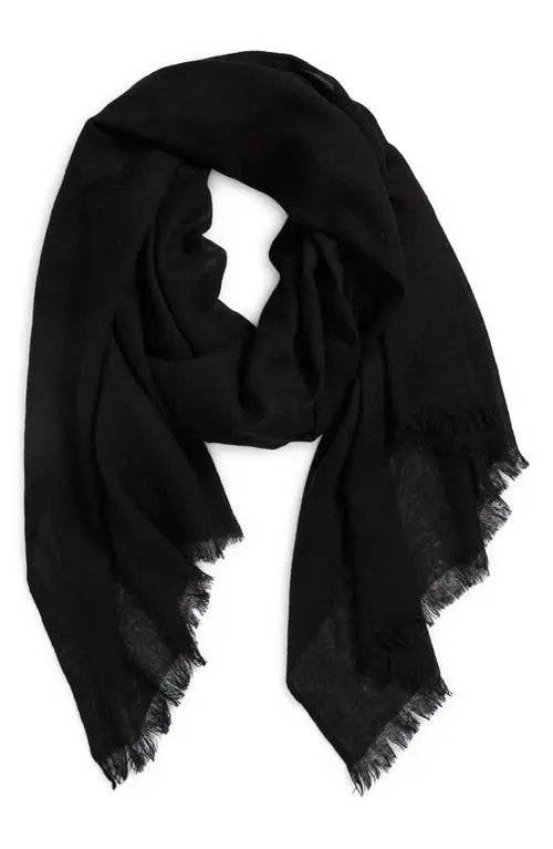 Nordstrom Textured Cashmere Scarf - Black