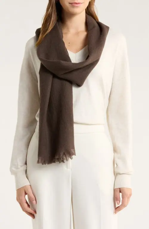 Nordstrom Textured Cashmere Scarf - Coffee Bean