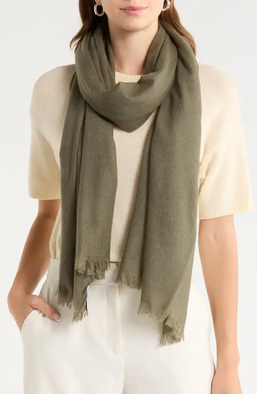 Nordstrom Textured Cashmere Scarf - Olive Sarma