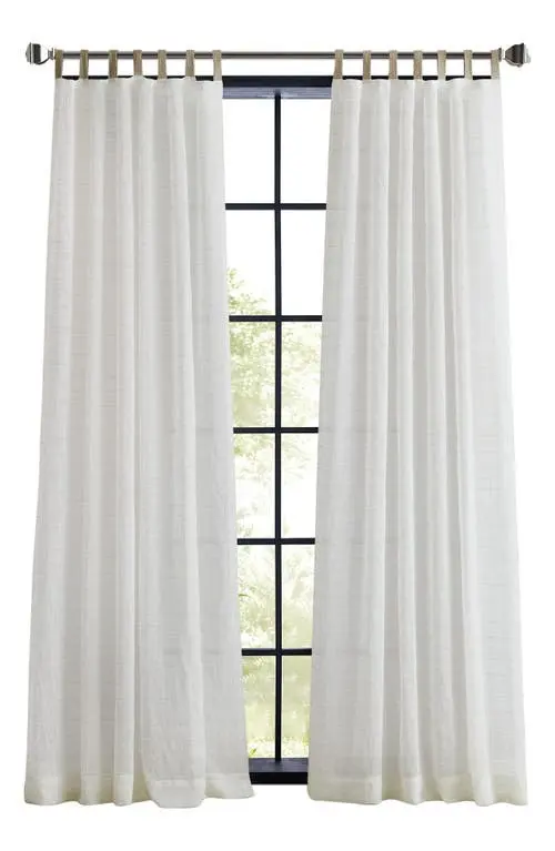Dkny Antigua Set Of 2 Jute Tab Curtain Panels - Linen