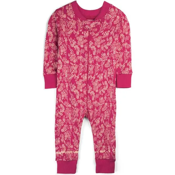 MIGHTLY Organic Cotton Print Snug Fit Baby Pajamas - Begonia