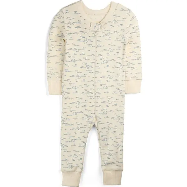 MIGHTLY Organic Cotton Print Snug Fit Baby Pajamas - Bunny Hop