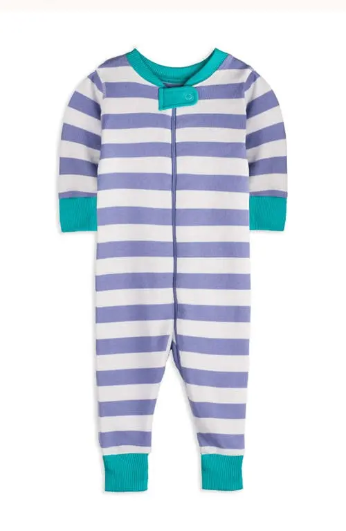 MIGHTLY Organic Cotton Snug Fit Baby Pajamas - Peri Stripe