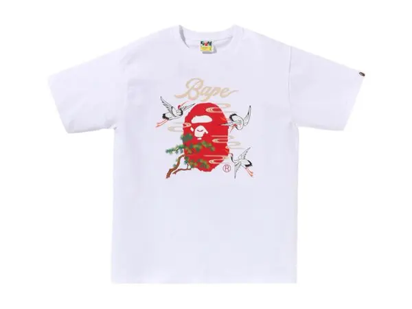 A BATHING APE Japanese Crane Tee Shirt - White