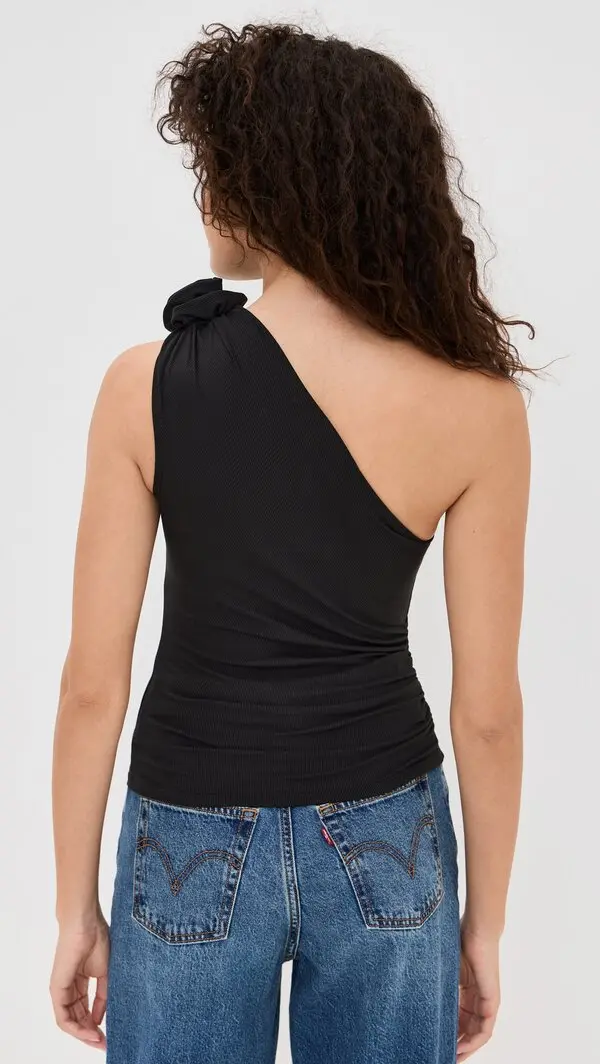 LE BOP Carrie One-shoulder Top - Black