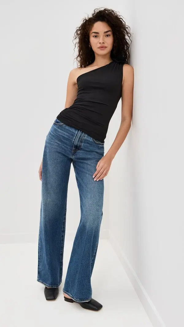LE BOP Carrie One-shoulder Top - Black