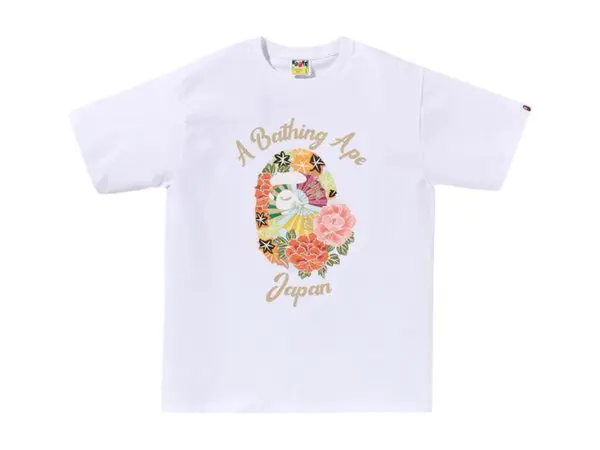 A BATHING APE Japanese Peony Tee Shirt - White