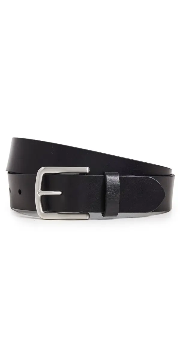 Faherty Brand Leather Belt - Black