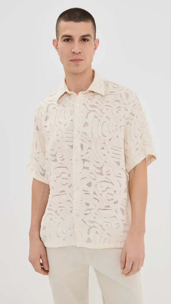 Nn07 Freddy Jacquard Short Sleeve Shirt