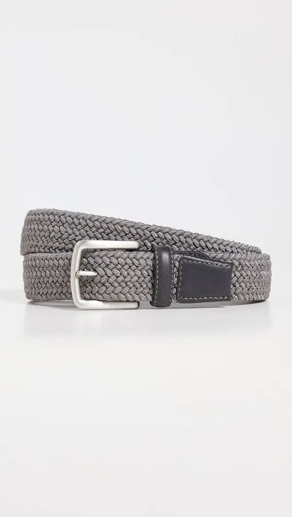Faherty Brand Stretch Woven Belt - Grey