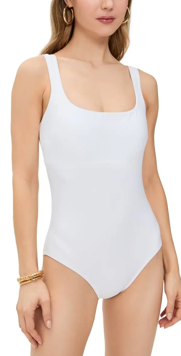STYLEST Dreamsculpt Square Neck Tank Suit - Blanc