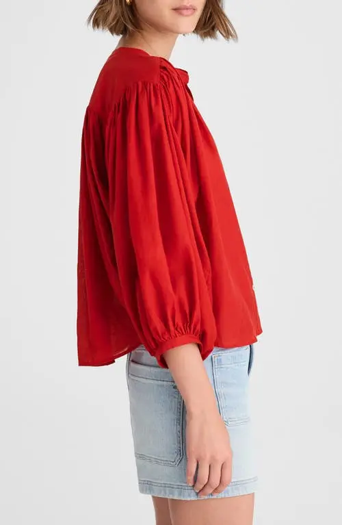 Madewell Shirred Voile Button-up Top