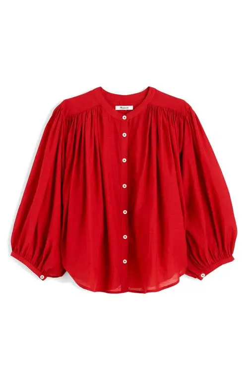 Madewell Shirred Voile Button-up Top