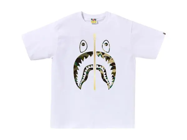 A BATHING APE 1st Camo Separate Shark Tee Shirt - White