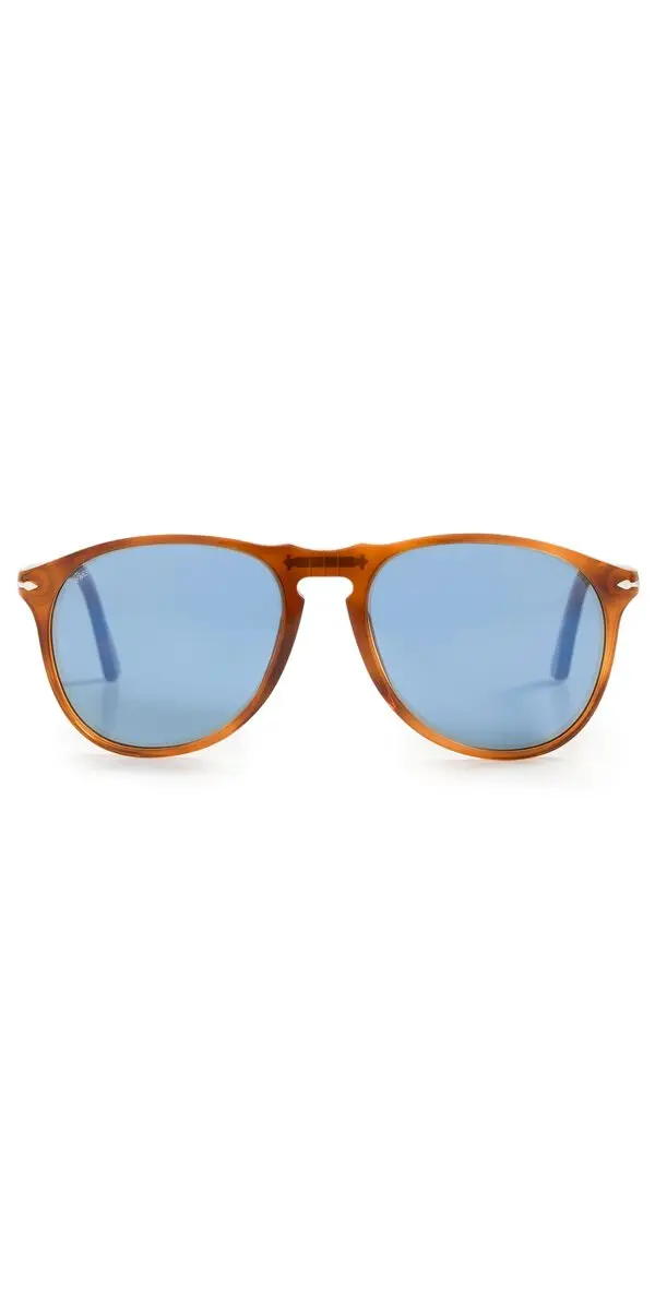 Persol Icona Pilot Sunglasses - Terra Di Sienna/light Blue