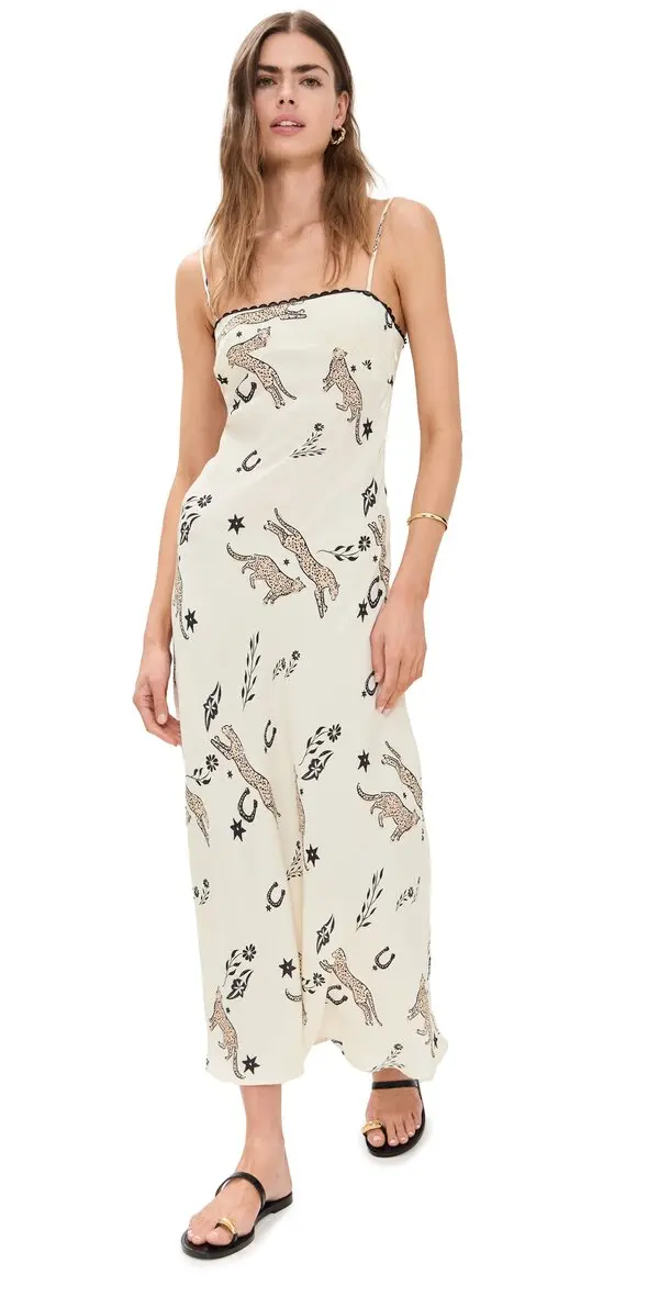 VRG GRL Cheetah Print Bias Cut Maxi Dress