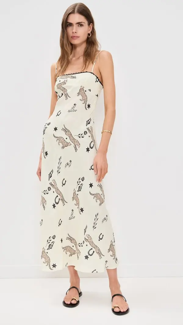 VRG GRL Cheetah Print Bias Cut Maxi Dress