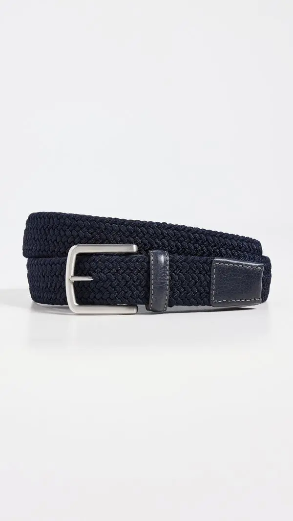 Faherty Brand Stretch Woven Belt - Navy