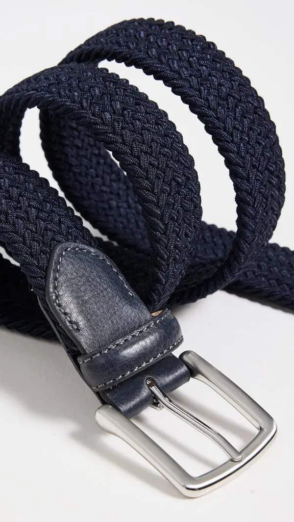 Faherty Brand Stretch Woven Belt - Navy