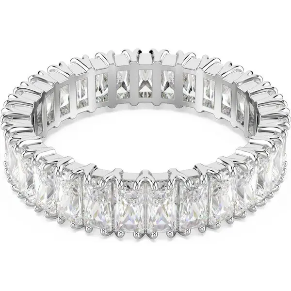 SWAROVSKI Matrix Baguette Crystal Eternity Ring - White Gold