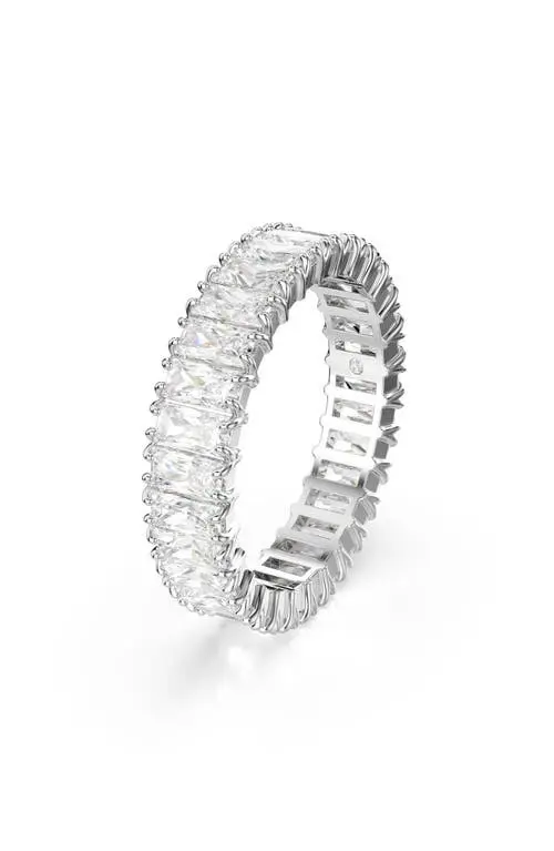 SWAROVSKI Matrix Baguette Crystal Eternity Ring - White Gold