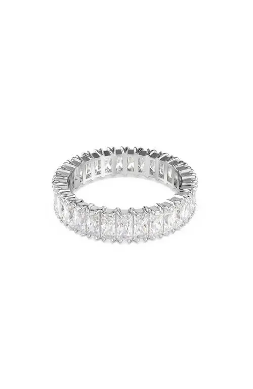 SWAROVSKI Matrix Baguette Crystal Eternity Ring - White Gold