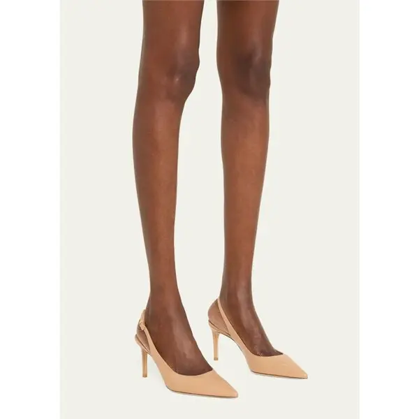 STUART WEITZMAN Leather Slingback Pumps - Beige