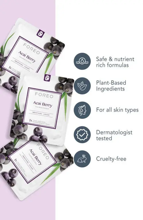 Foreo Farm To Face Sheet Maskacai Berry X3