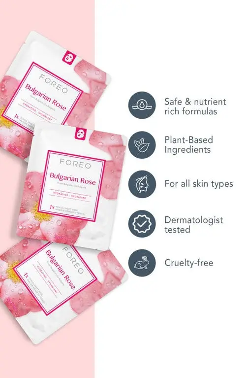 Foreo Farm To Face Sheet Maskbulgarian Rose X3