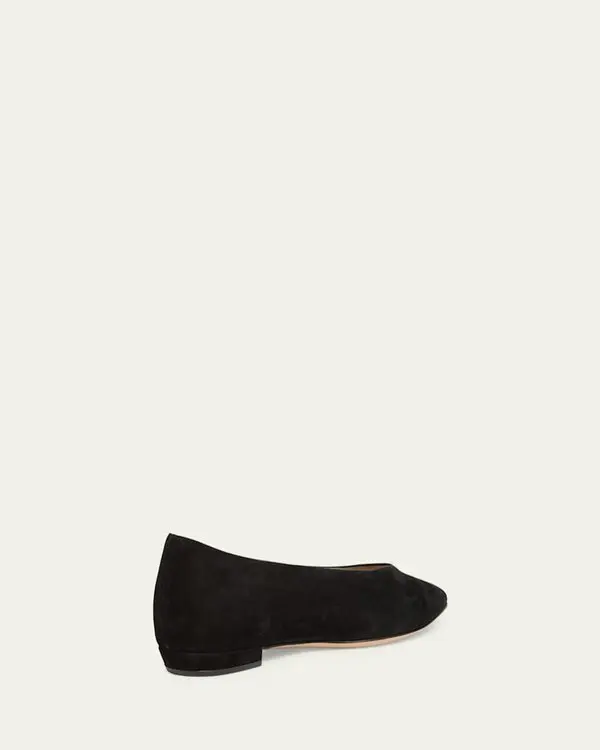 GIANVITO ROSSI Suede Ballerina Flats
