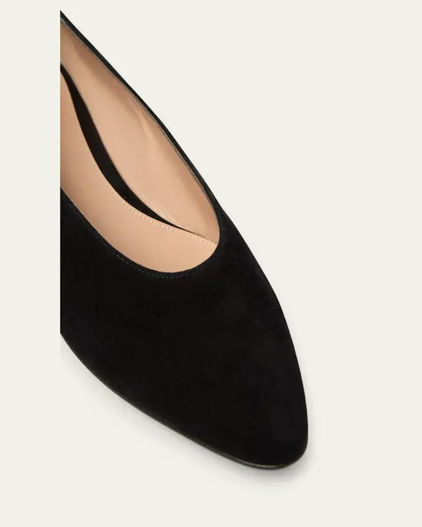 GIANVITO ROSSI Suede Ballerina Flats