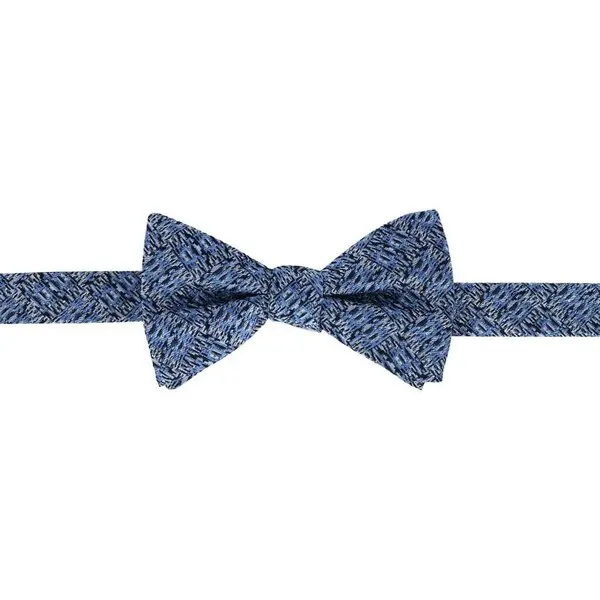 Trafalgar Benito's Basketweave Silk Bow Tie - Light Blue