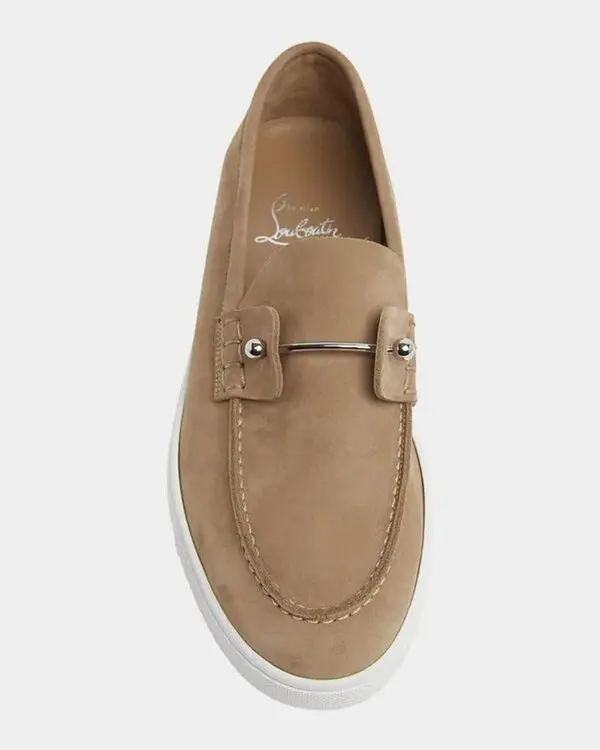 CHRISTIAN LOUBOUTIN Chambeliboat Nubuck Boat Shoes - Beige